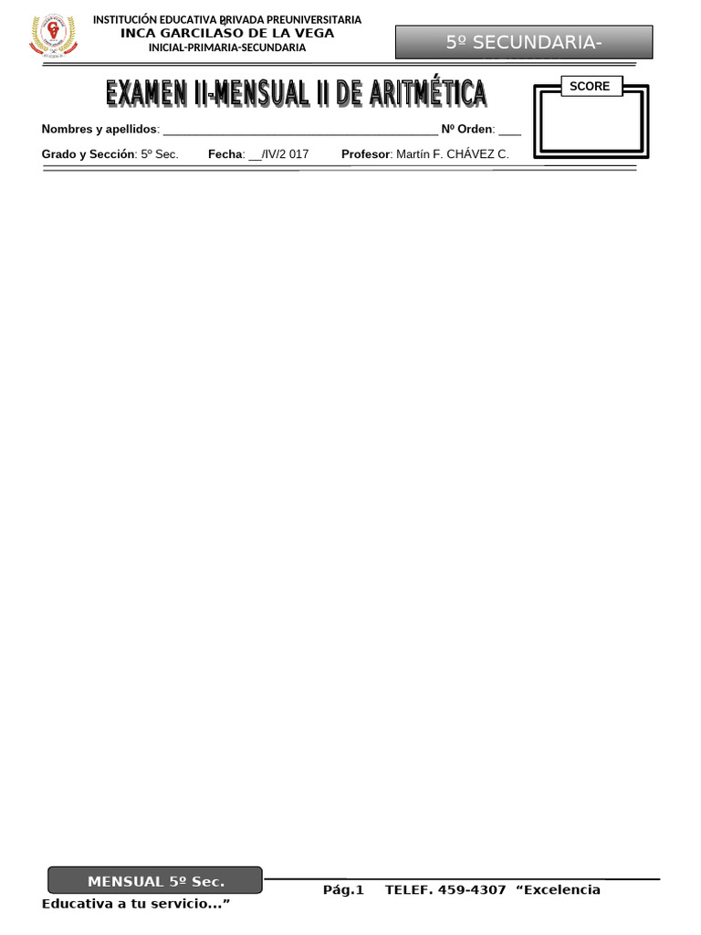 Exa Arit5Sec | PDF