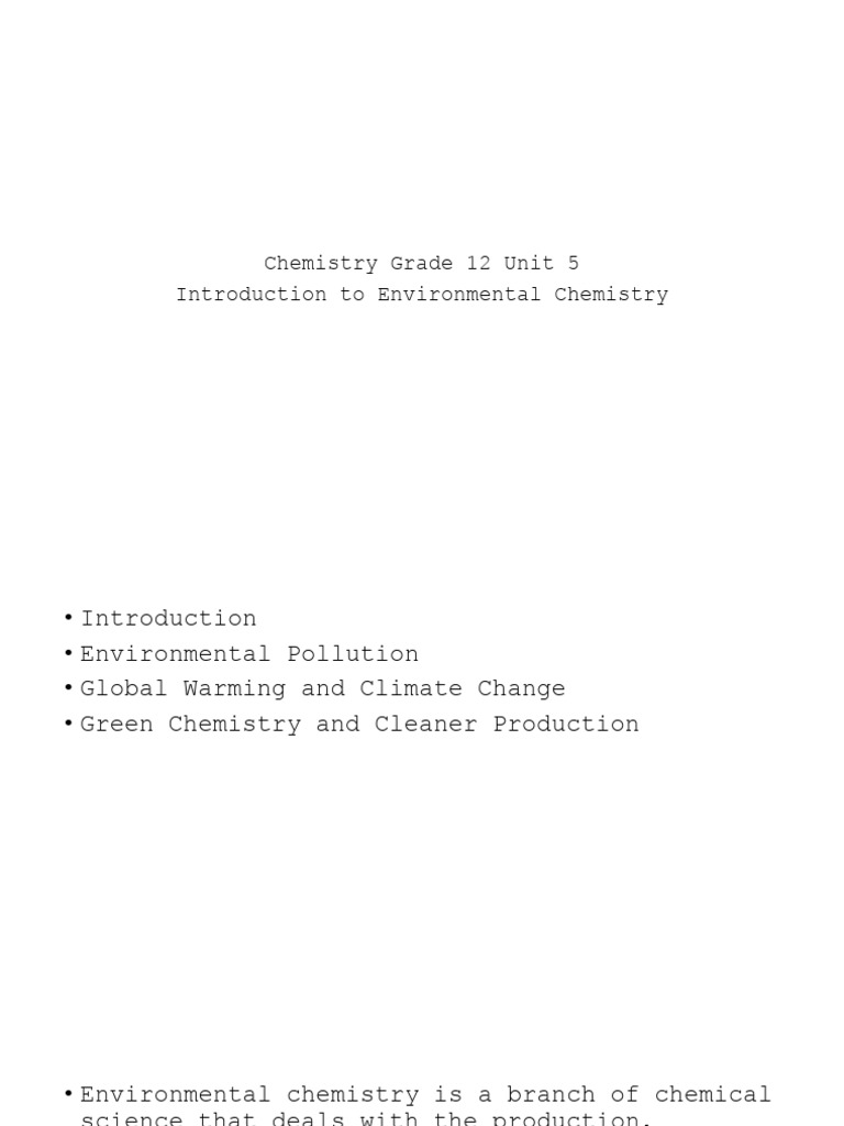 Excel Chemistry Tutorial-Grade 12 - Unit 5 | PDF | Natural Environment ...