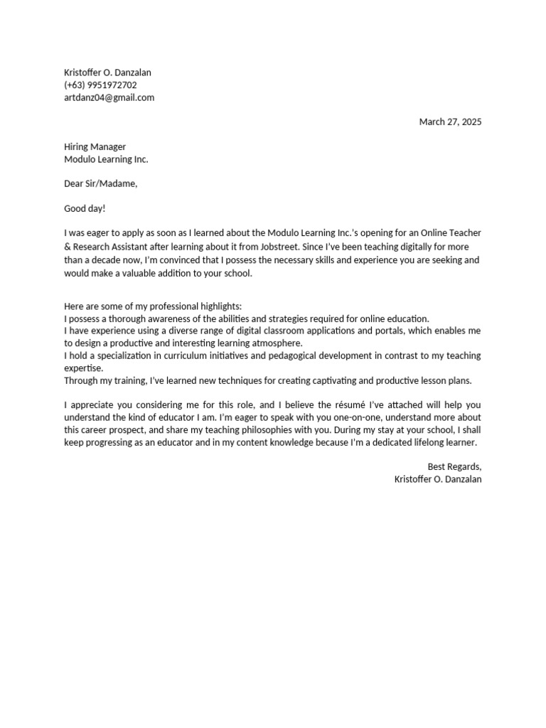 Letter | PDF