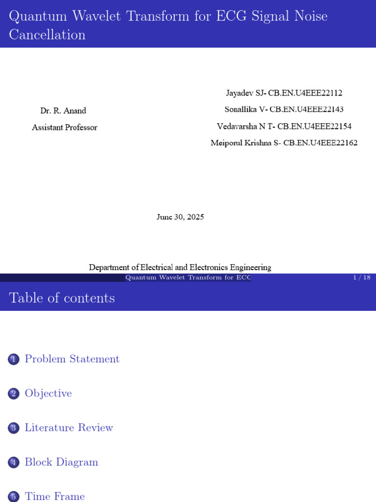 Quantum_Wavelet_Transform_for_ECG_Signal_Noise_Cancellation (1) | PDF | Wavelet | Signal Processing