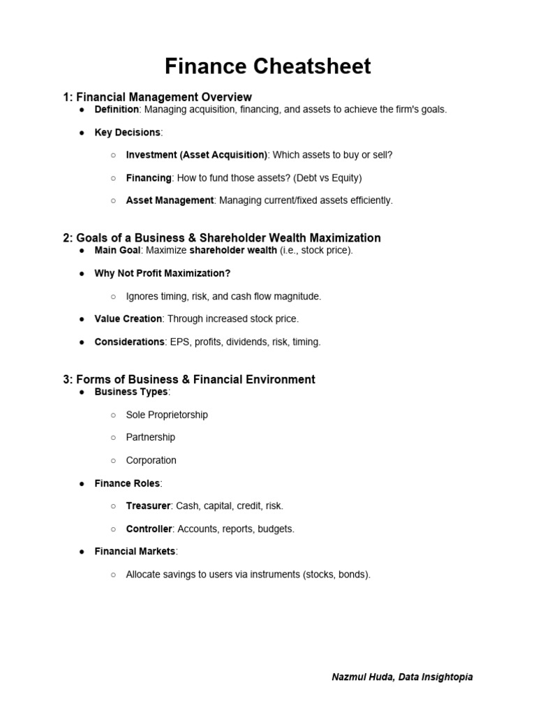 All Cheatsheet For Final Exam - 12 | PDF