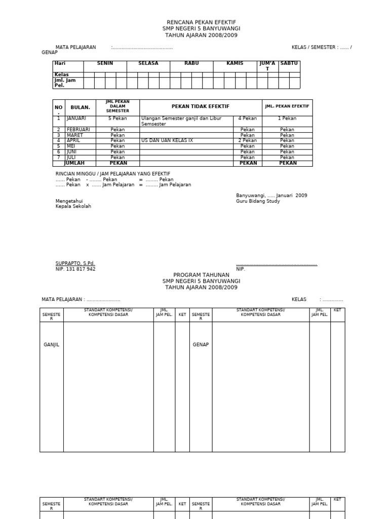 Format Promes Dan Prota SMT Genap | PDF