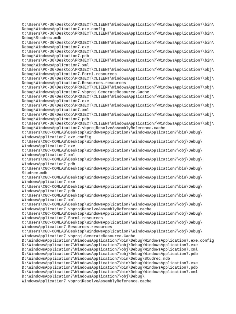 WindowsApplication7 Vbproj FileListAbsolute | PDF