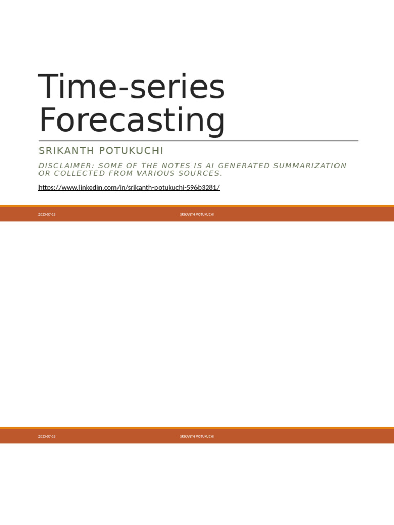 Time-Series Forecasting Insights | PDF