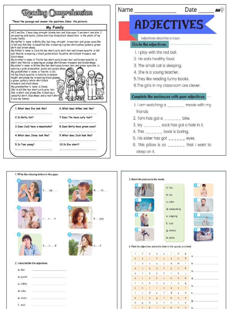 Adjectives Practices. | PDF