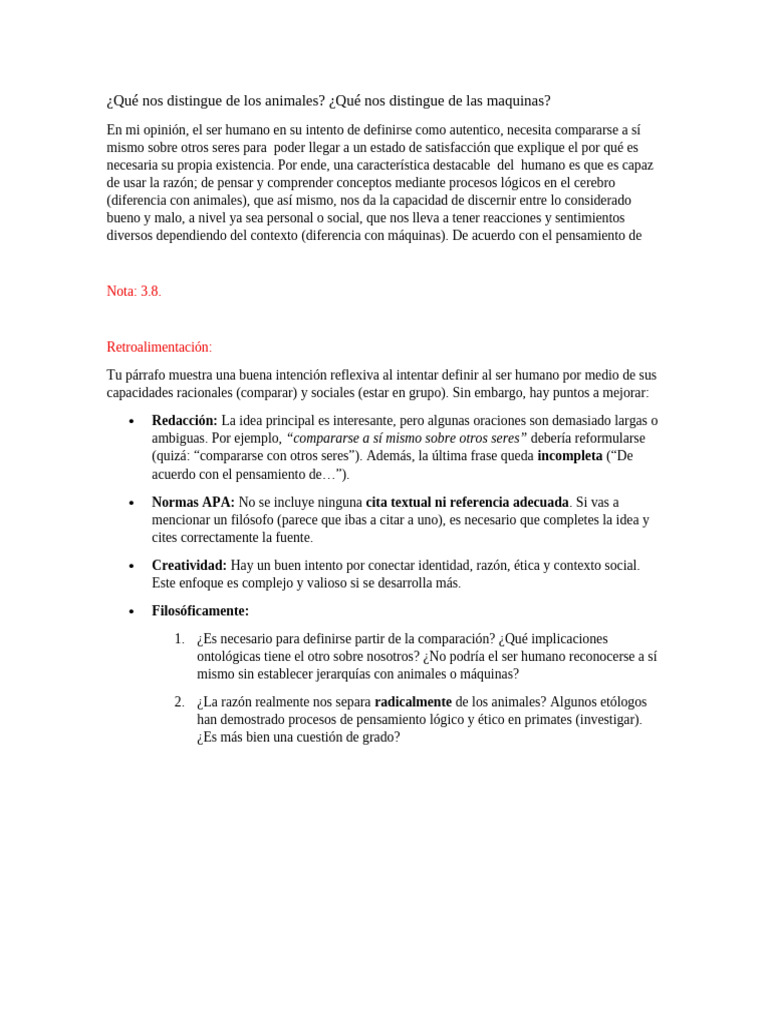 Qué Nos Distingue de Los Animales | PDF
