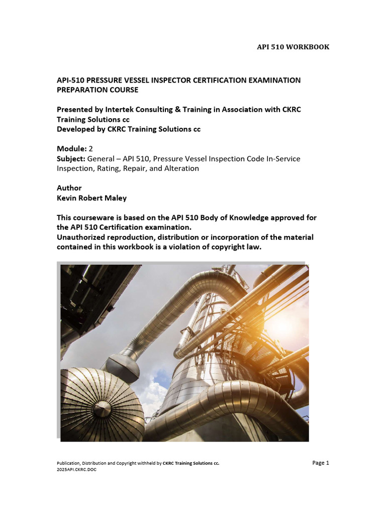 API 510 Pressure Vessel Inspector Exam Prep | PDF | Corrosion | Welding