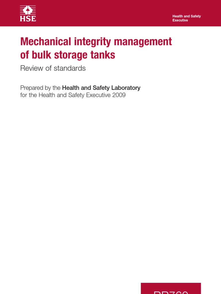 Mechanical Integrity Management of Bulk Storage Tanks | PDF ...