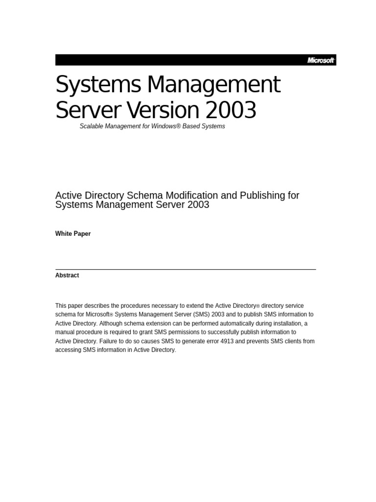 Active Directory Schema for SMS 2003 | PDF | Active Directory | Windows ...
