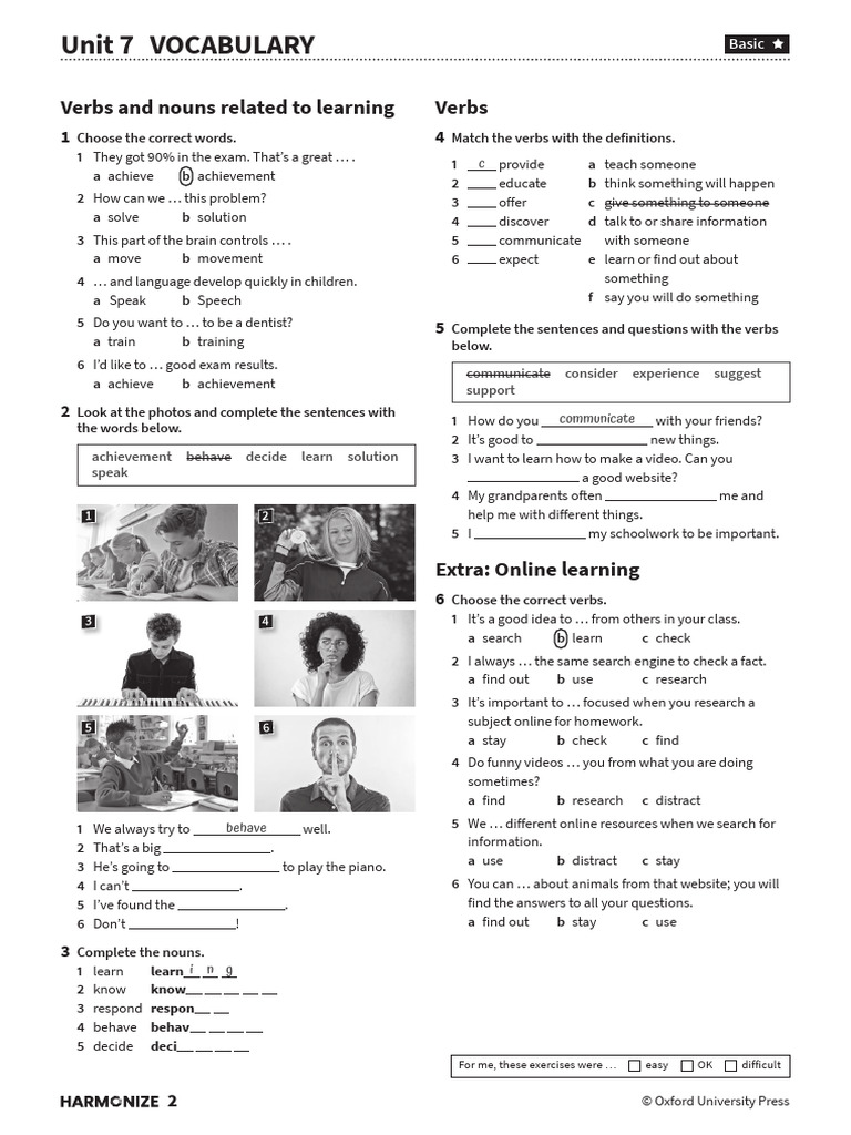 Learning Verbs and Nouns Workbook | PDF | Subject (Grammar) | Vocabulary