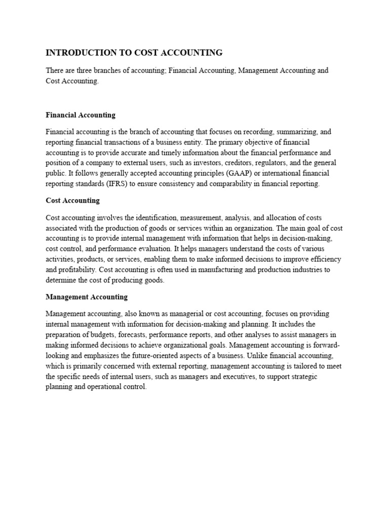 Understanding Cost Accounting Essentials | PDF | Accounting | Financial ...