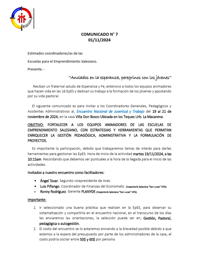 Comunicado N°7 | PDF