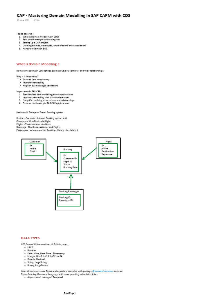 Domain Modeling in SAP CAP with CDS | PDF | Integer (Computer Science ...