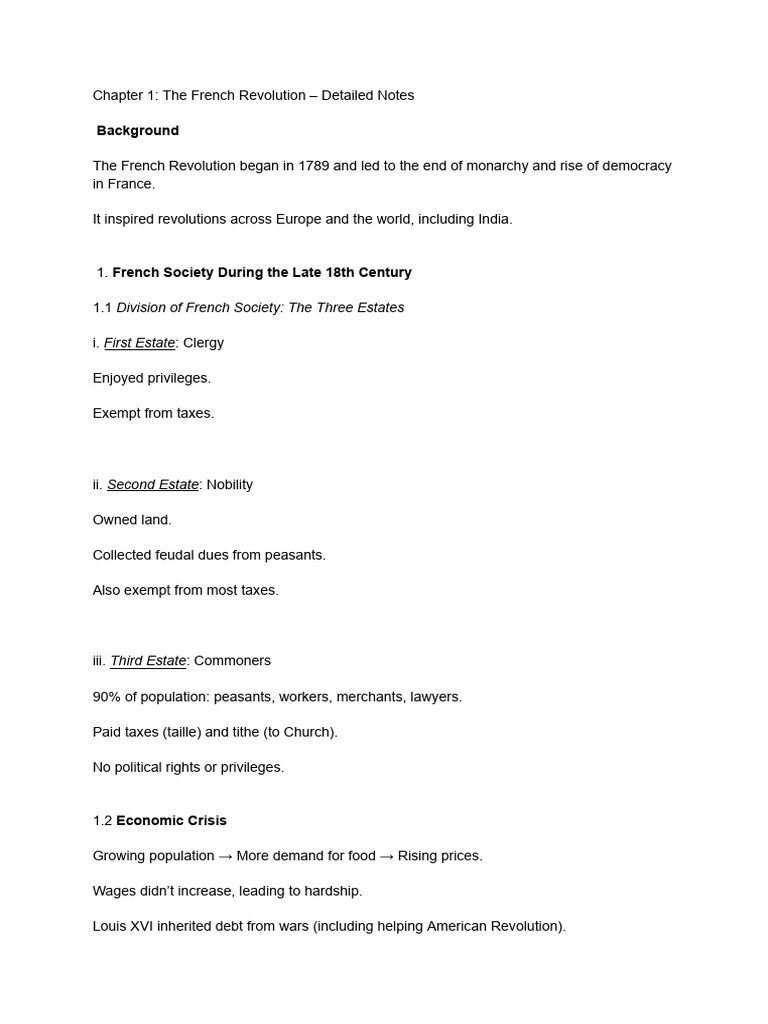 French Revolution Overview and Key Events | PDF | French Revolution ...