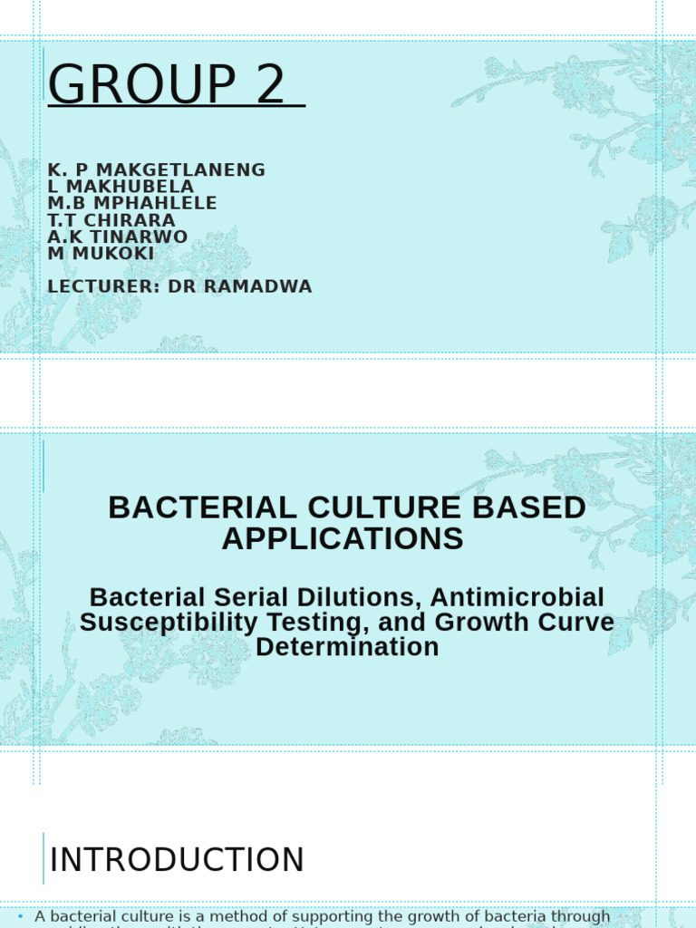 Group 2 Presentation FINAL | PDF | Bacteria | Antimicrobial Resistance