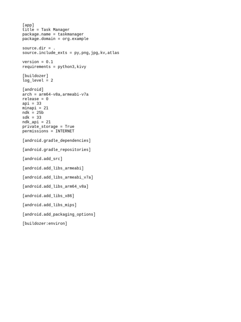 Buildozer Spec | PDF