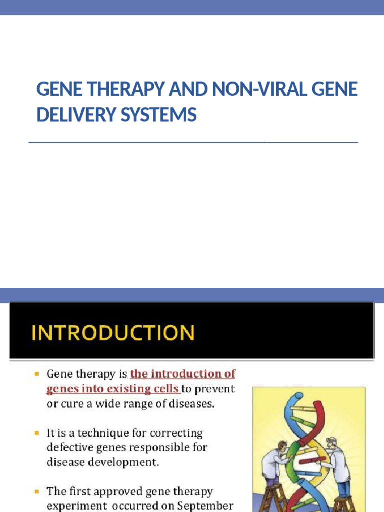GENE TECHNOLOGY - Non-Viral Gene Delivery | PDF | Gene Therapy | Viral ...