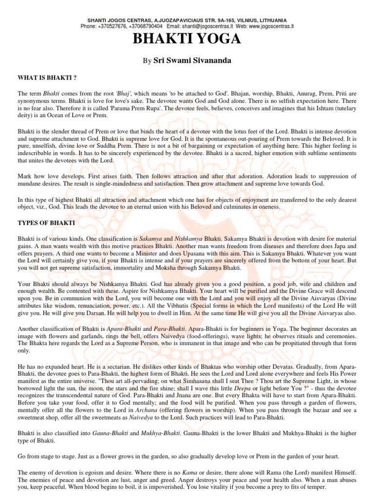 Bhakti Yoga | PDF | Bhakti | Love Of God