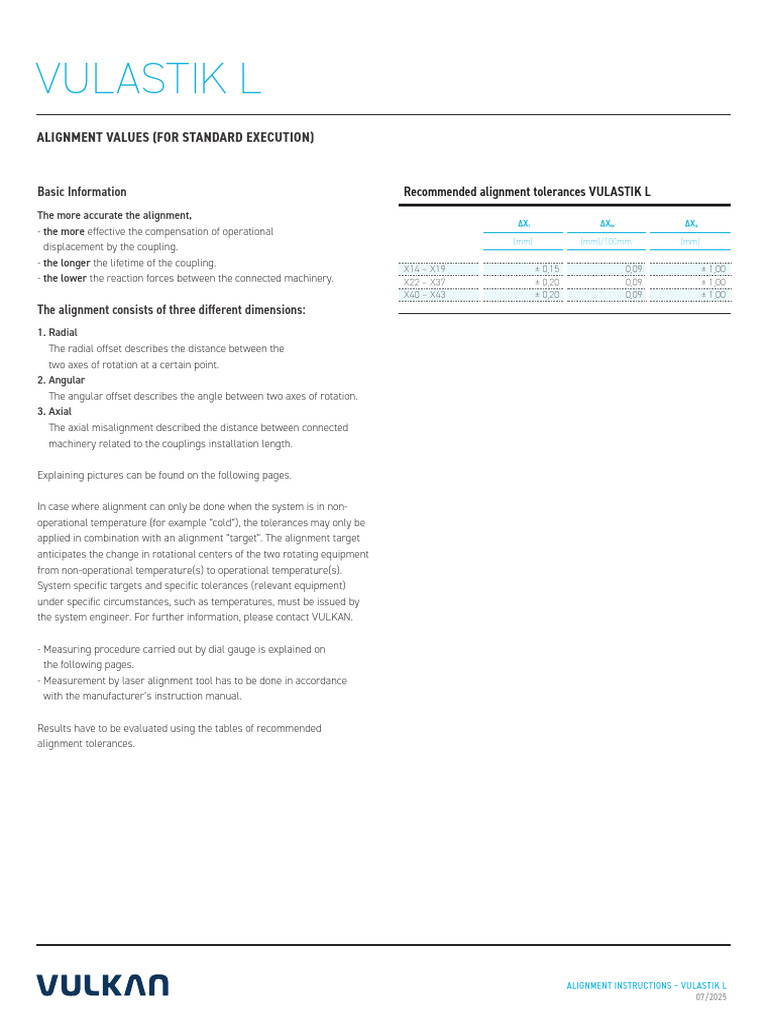 Alignment Instructions VULASTIK L | PDF | Engineering Tolerance ...