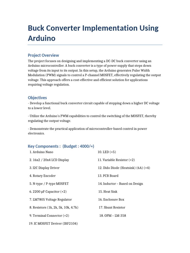 Buck Converter Using Arduino 05 | PDF | Arduino | Electrical Engineering