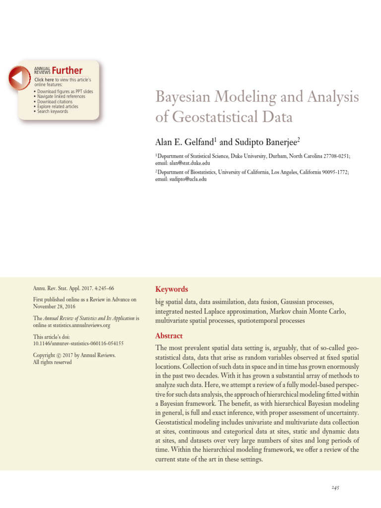 Bayesian Modeling and Analysis of Geostatistical Data, Alan E. Gelfand, Sudipto Banerjee_2017 ...