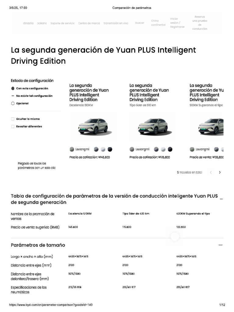 Yuan Plus Comparacion | PDF