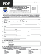 2025-2026 Malawi Undergraduate Application | PDF
