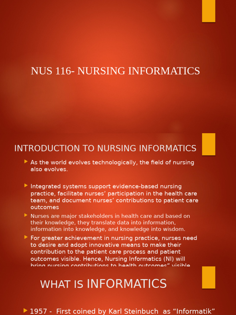 Introduction To Informatics Slides | PDF | Electronic Health Record ...