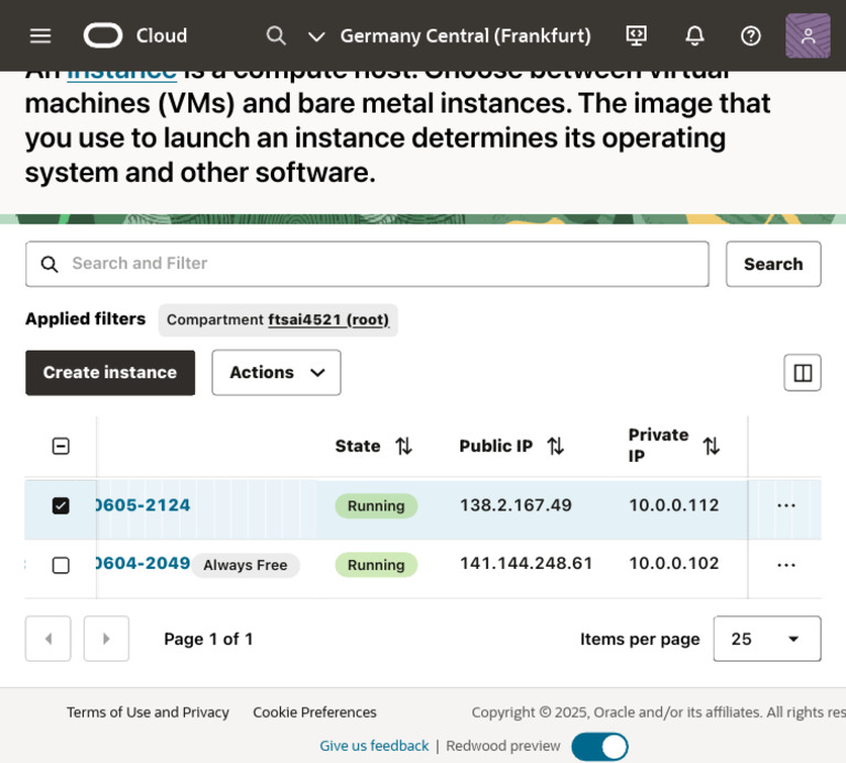 Oracle Cloud Instance Overview | PDF