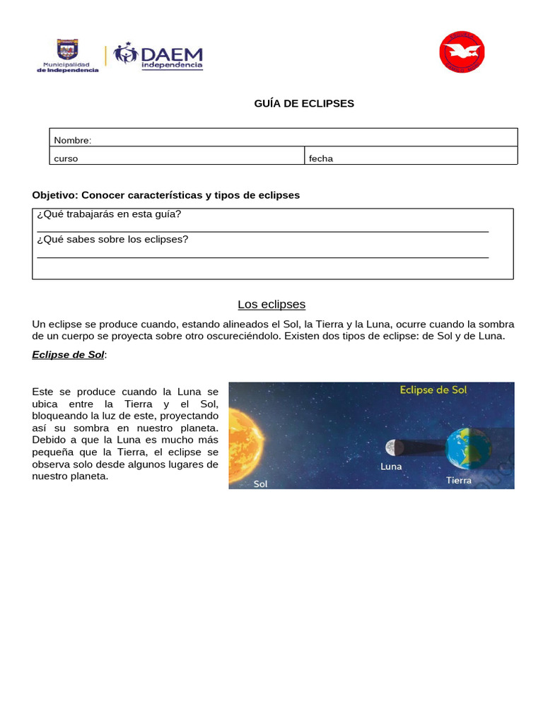 Guía Eclipses | PDF | Eclipse | Sombra