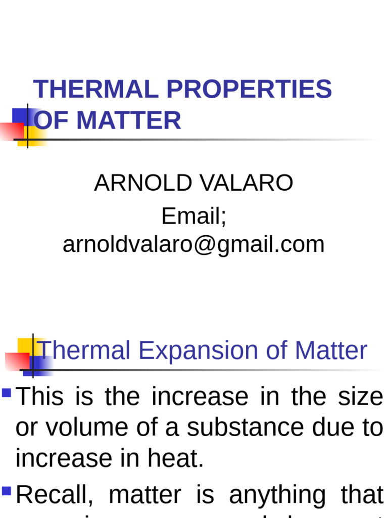 Thermal Properties of Matter | PDF | Thermal Expansion | Heat