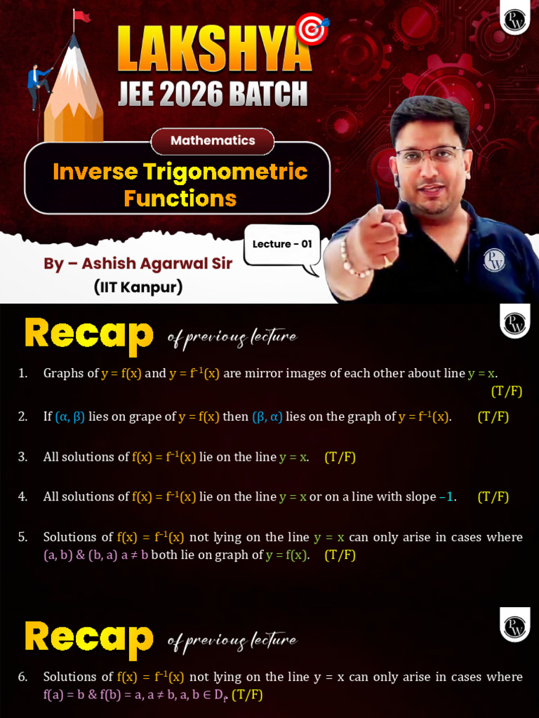 Inverse Trigonometric Functions Question | PDF | Function (Mathematics) | Trigonometric Functions