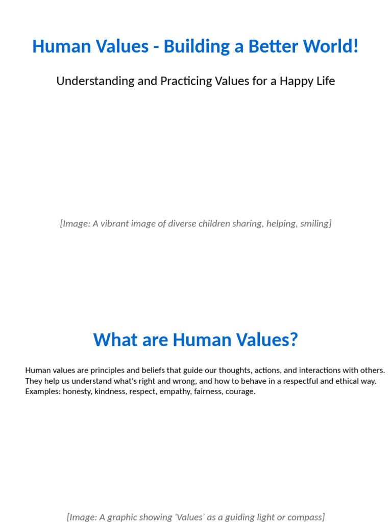 Human Values PPT For Kids | PDF | Empathy | Social Psychology