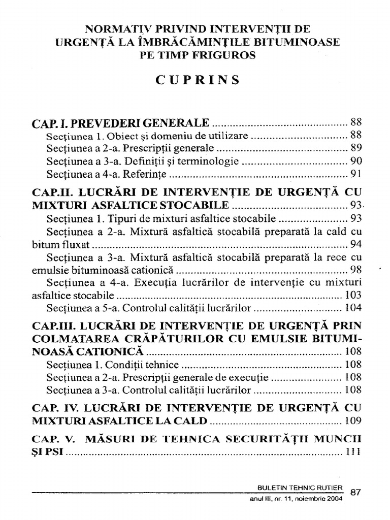 NE 025 2003 Normativ Privind Interventii de Urgenta La Imbracamintile ...
