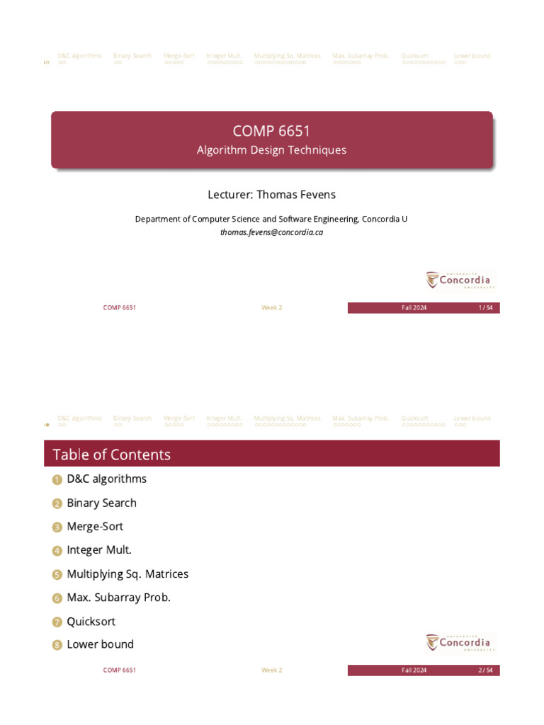 COMP 6651 Slides F24 Week 02 2up | PDF