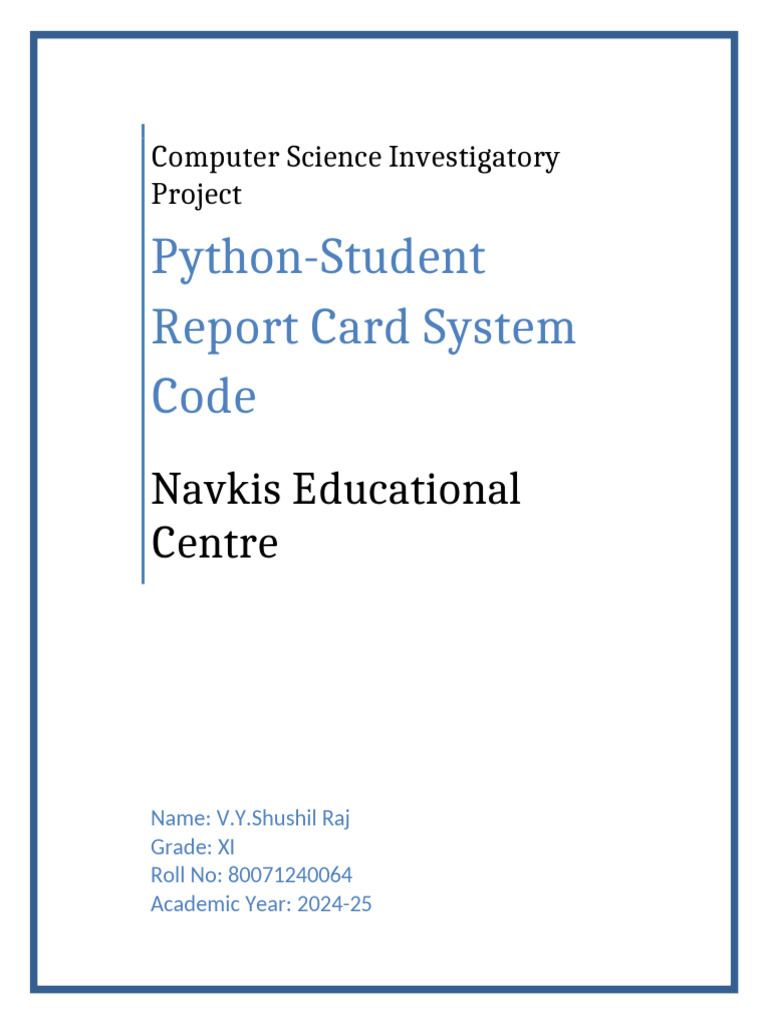 Computer Science Investigatory Project | PDF | Computing | Computer ...