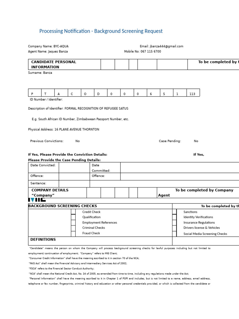 MIE Processing Notification Fingerprint Zone | PDF | Privacy | Criminal ...