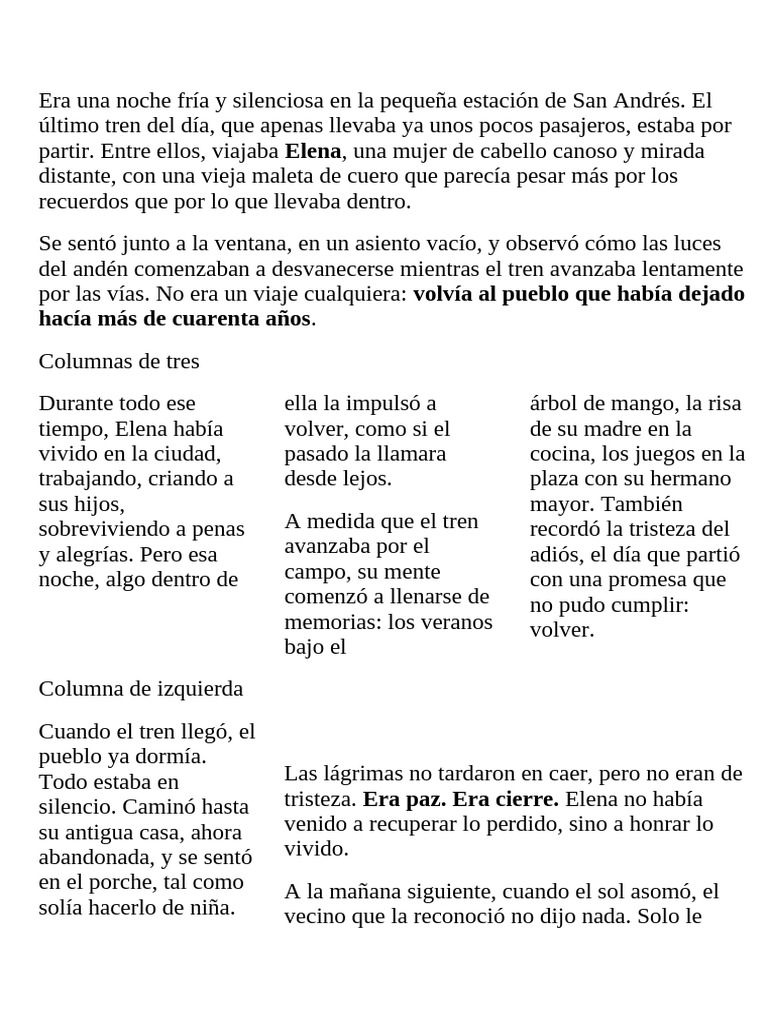 Era Una Noche Fría y Silenciosa en La Pequeña Esta | PDF