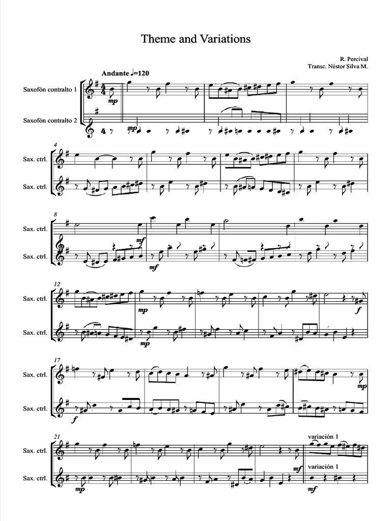 PDF Theme and Variations Saxs Compress | PDF