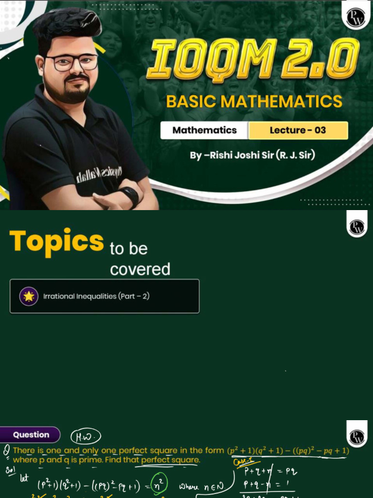 Basic Mathematics 03 - Class Notes | PDF