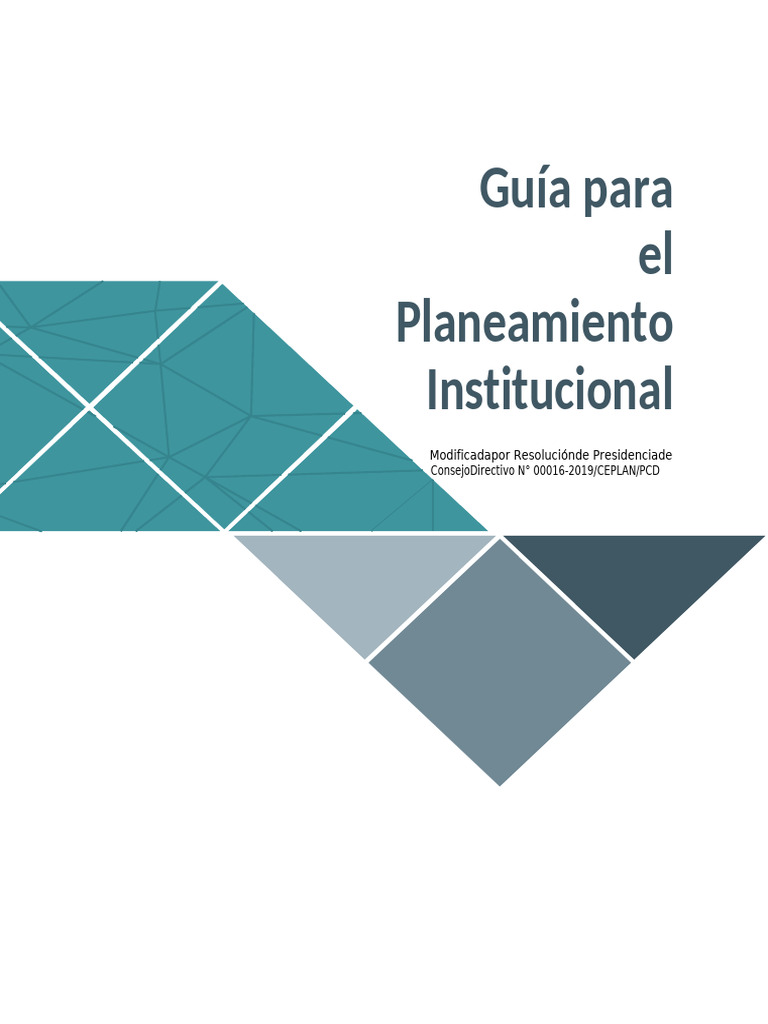 Guía para El Planeamiento Institucional 26marzo2019w | PDF | Riesgo | Planificación