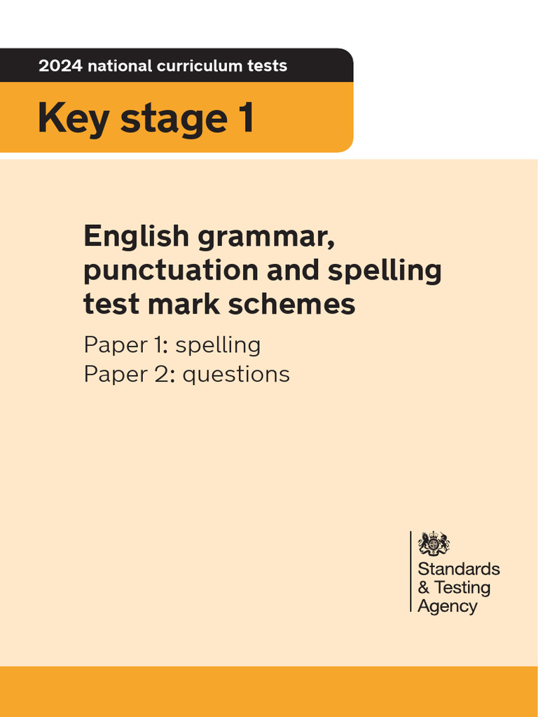 2024 KS1 English Test Mark Schemes | PDF | Letter Case | Copyright