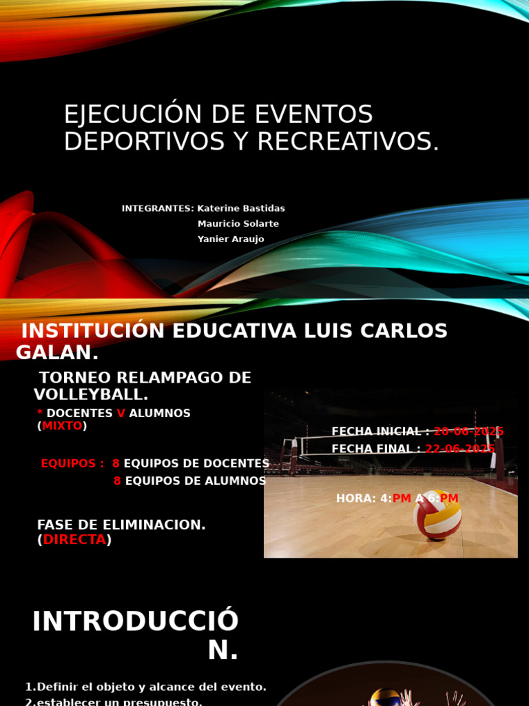 1ejecución de Eventos Deportivos y Recreativos | PDF | Vóleibol | Deportes