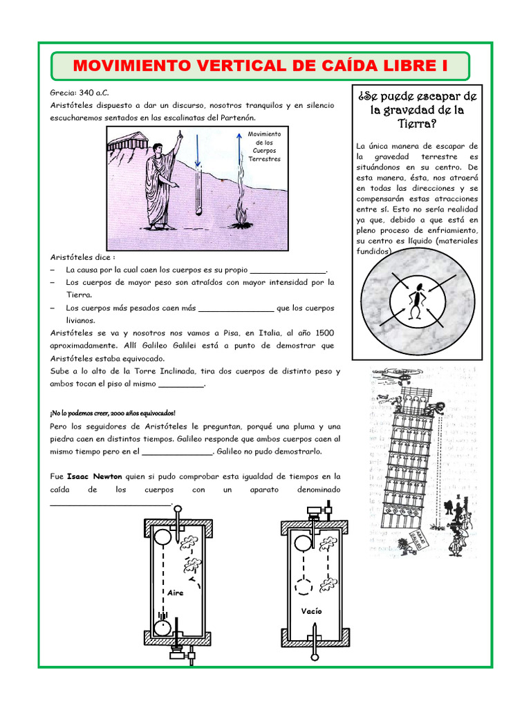 Ejercicios de Caida Libre | PDF | Gravedad | Galileo Galilei