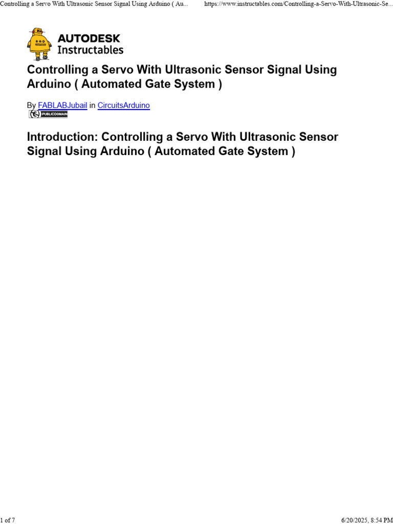 Controlling A Servo With Ultrasonic Sensor Signal Using Arduino (Automated Gate System) - 7 ...