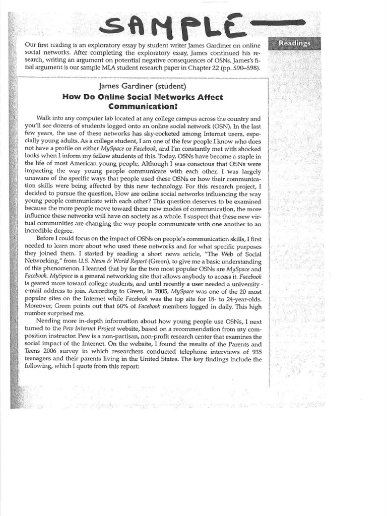 Sample Exploratory Essay 1 | PDF