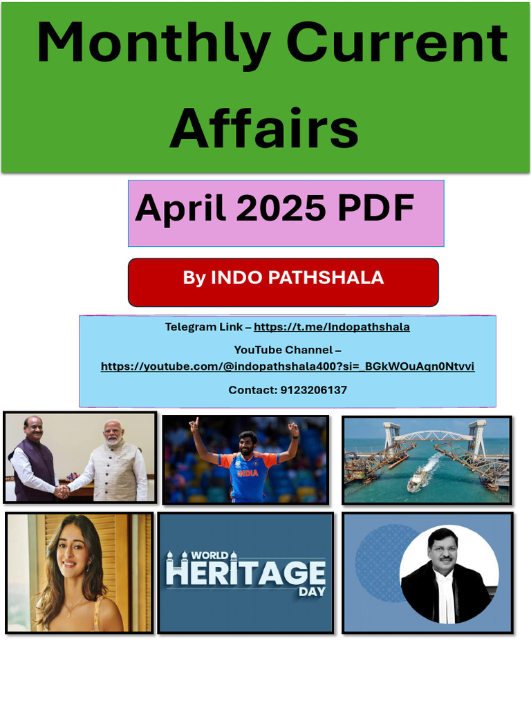 SSC Hunters April 2025 Oneliners PDF | PDF | Narendra Modi