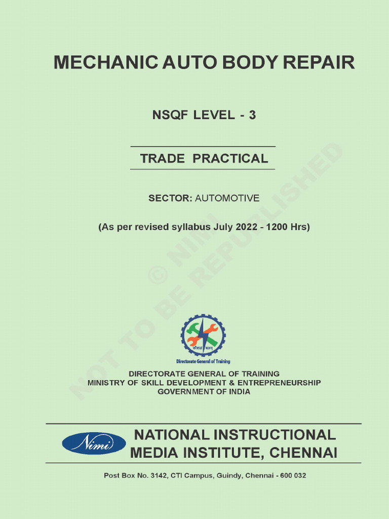 MAB Repair - TP (NSQF 2022) Body Work | PDF