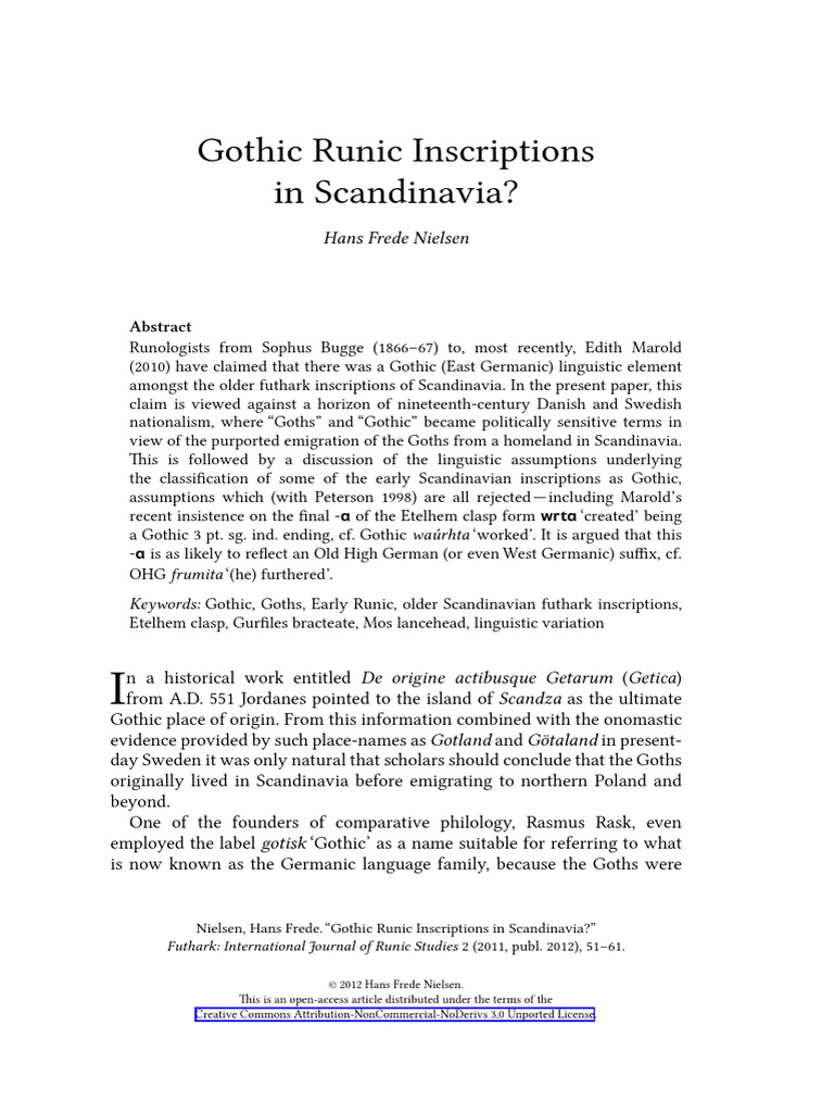 Gothic Runic Inscriptions in Scandinavia | PDF | Scandinavia