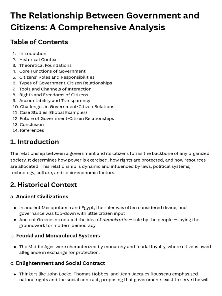 Government-Citizen Relationship Dynamics | PDF | Social Contract ...